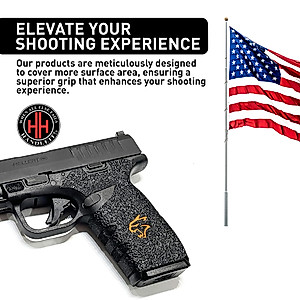 Handleitgrips Gun Grip Tape Compatible with Springfield Hellcat Pro - Black Textured Rubber Pistol Grip Tape with Orange Insert, Easy Installation, Gun Parts & Accessories, Veteran Owned, Made in USA