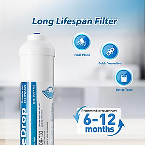 PureDrop PDR-T33 Inline Post Carbon Filter Replacement Cartridge for Reverse Osmosis Water Filter System