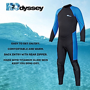 H2Odyssey Catalina 7mm Men's Semi-Dry Wetsuit - Cold Water Deep Sea Swim Suit