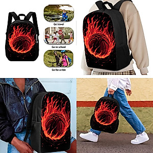 FANCOSAN Cool Basketball Pattern Kids Backpack Travel Rucksack School Bag + Lunch Box + Pencil Bag 3 Piece