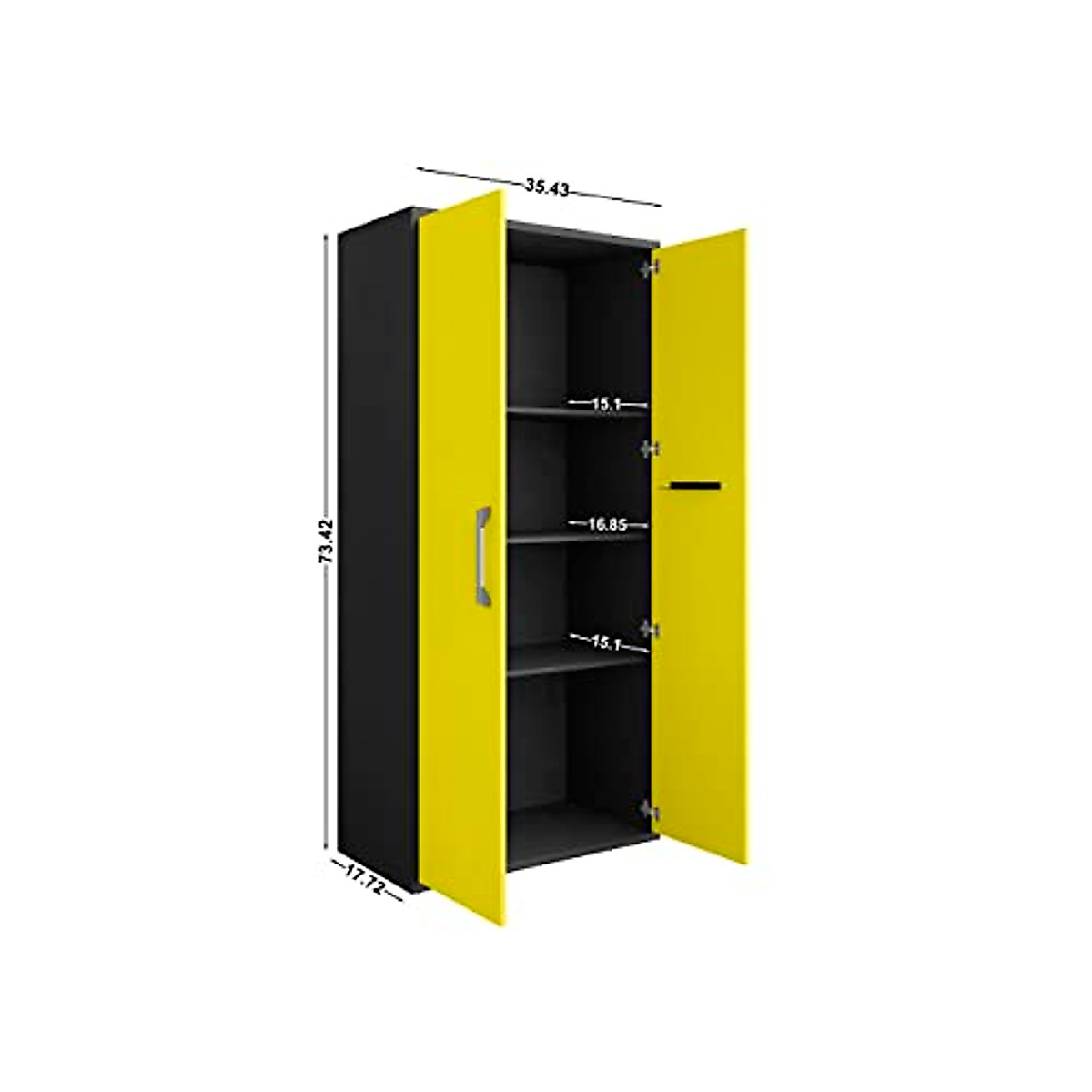 Manhattan Comfort Eiffel Garage Cabinets and Storage System, Set of 6, Yellow