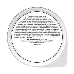 Blue Buffalo Delights Natural Adult Small Breed Wet Dog Food Cups, Pate Style, Grilled Chicken Flavor in Savory Juice 3.5-oz (Pack of 12)