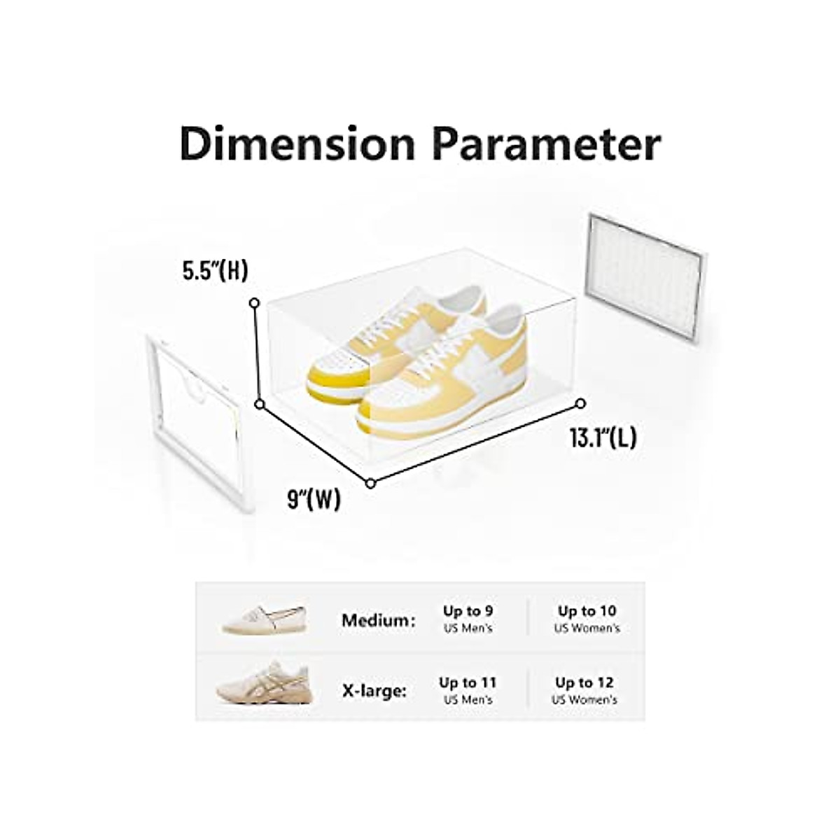 Pinkpum 12 Pack Shoe Storage Boxes Fit for Size 11 12Pack Shoe Ogranizer for Closet Fit for Size 9 12Pack