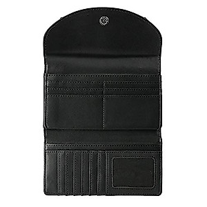 Restyle Moon Night Bat Wings Black Faux Leather Tri-Fold wallet