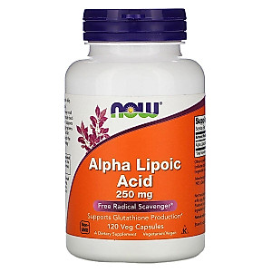 NOW Supplements, Alpha Lipoic Acid 250 mg, Supports Glutathione Production*, Free Radical Scavenger*, 120 Veg Capsules