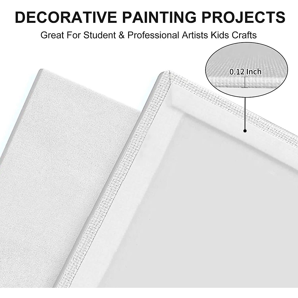 Canvas Panels 8x10 Inch 12-Pack, 10 oz Double Primed Acid-Free 100% Cotton Paint Canvases for Painting, Blank Flat Canvas Board for Acrylics Oil Watercolor Tempera Paints