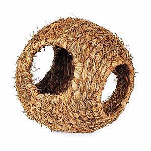 Prevue Hendryx 1095 Nature's Hideaway Grass Ball Toy, Large, Black, 9