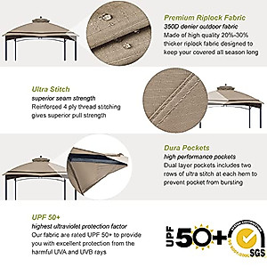 ABCCANOPY Riplock Gazebo Replacement Top for Lowe's Allen Roth #GF-12S004B-1