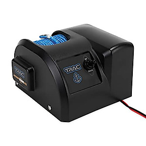 Camco TRAC Outdoors AnchorZone 20 Electric Anchor Winch | Features a High-Efficiency 12-Volt DC All-Steel Gear Motor, 100-Feet of Pre-Wound Braided Rope, and has a Max Capacity of 20lbs (69000)