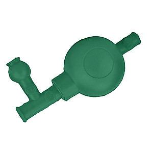 Lab Disposable Rubber Suction Bulb Pressure Quantitative Pipette Filler with 3 Valves(Green)