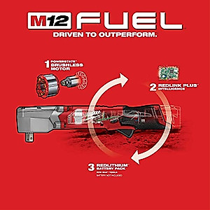 Milwaukee 2565P-20 M12 FUEL 1/2" Right Angle Impact Wrench with Pin Detent - No Battery, No Charger, Bare Tool Only