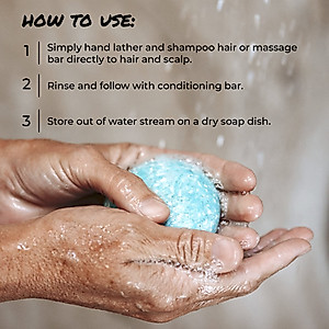 Suds & Co. Solid Shampoo Bar, Zero Waste Shampoo, Natural Shampoo Bar Soap, Sustainable, Eco-Friendly Hair Care - Seaside,3.0 Ounce