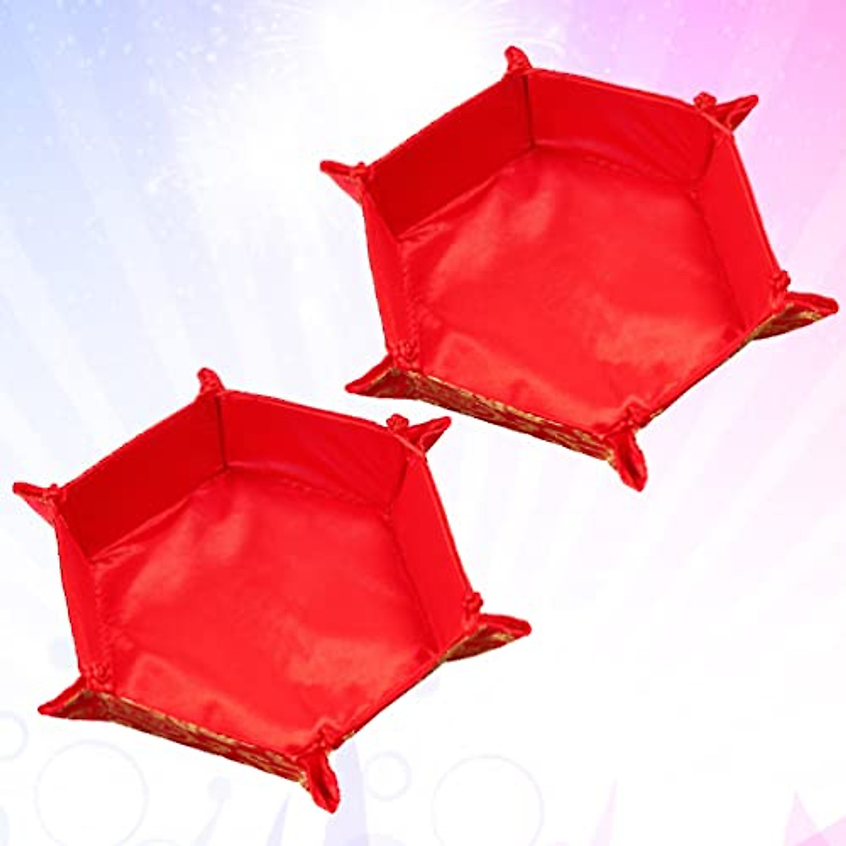 Luxshiny Chinese Candy Container 2pcs Chinese Wedding Candy Plate Snack Serving Tray Appetizer Tray Serving Plates New Year Spring Festival Decor Dried Food Plate