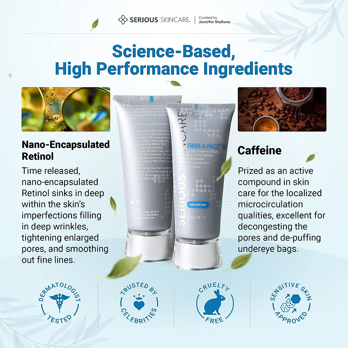 Serious Skincare Firm A Face XR - Instant Skin Tightener - Reduce and Smooth Appearance of Fine Lines, Wrinkles and Enlarged Pores - Temporary and Invisible Lift for Face and Neck - 3.2 Fl Oz