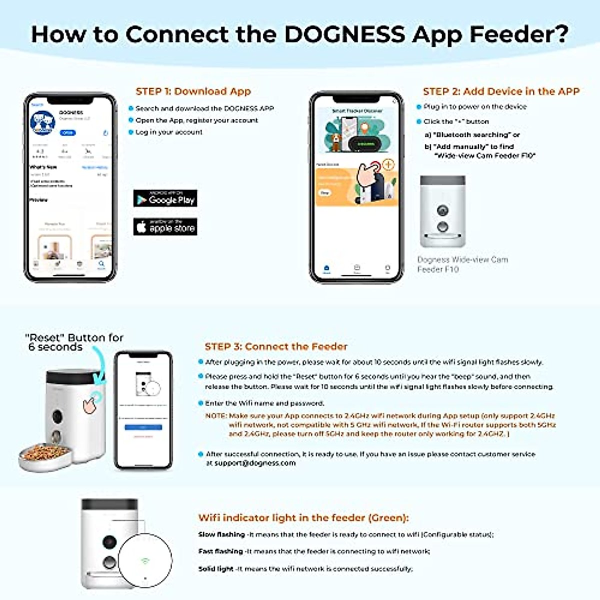DOGNESS Automatic WiFi Dog/Cat Smart Camera Feeder - 6.5Lbs Large Capacity App Control Food Dispenser with WiFi, Portion Control, Voice Recording, Camera, Timer Programmable (4L White)