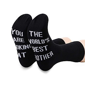 PXTIDY 2 Pairs Funny Brother Socks Awesome Brother Gifts World's Best Brother Crew Socks Gift for Big Brother Best Brother Ever Gift(BEST BROTHER)