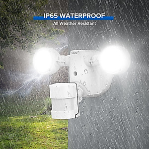 SANSI Outdoor Solar Flood Light, 500LM Motion Sensor Flood Light with 2 Working Modes, IP65 Waterproof 5000K Daylight Security Light with 2000mAh Battery 30,000 Hrs Lifespan for Patio Yard Garage