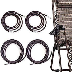 Bealuffe Replacement Cords for Zero Gravity Chair 4 Cords Patio Recliner Repair Laces for Lounge Chair Bungee Chair Antigravity Chair (Coffee)