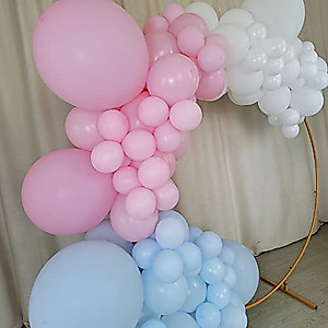 Pastel Pink Blue White Balloons Garland Kit 128 pcs 18 inch 10 inch 5 inch Latex Balloons Arch for Baby Shower Birthday Wedding Engagement Anniversary Christmas Party Decorations