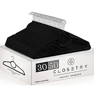 Black Velvet Hangers and Ivory Velvet Hangers Bundle.