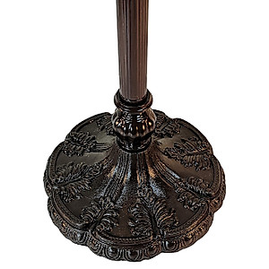 Amora Tiffany Style Floor Lamp Standing 62" Tall Stained Glass White Mahogany Antique Vintage Light Decor Bedroom Living Room Reading Gift AM222FL18 Lighting