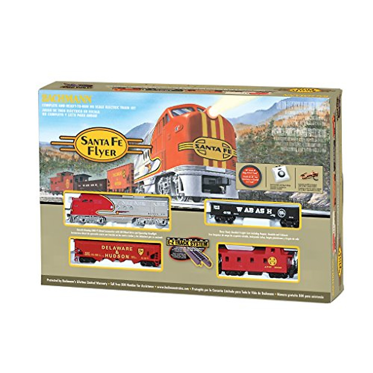 Bachmann Trains - Santa Fe Flyer Ready To Run Electric Train Set - HO Scale