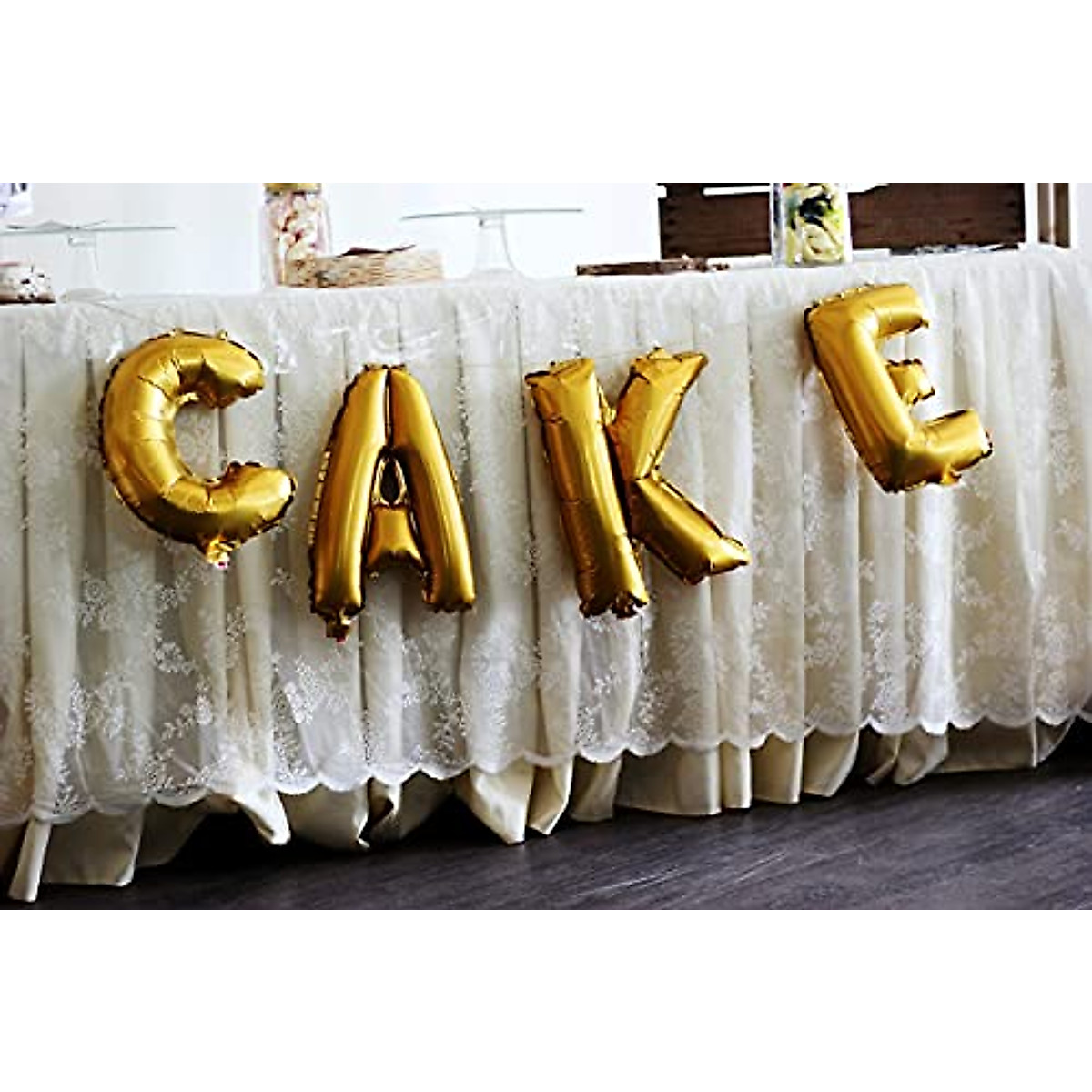 Wellin 16" Gold Foil Mylar Letter Balloons A-Z 26pcs Mega Pack, Aluminum Hanging Foil Film Alphabet Letter (A-Z (Pack of 26), gold)