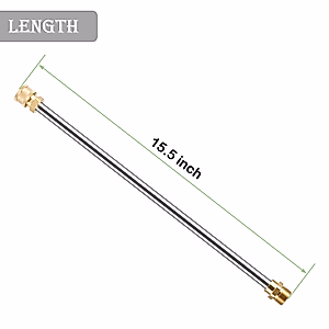 Tempono Pressure Washer Extension Wand, M22 to 1/4 Inch Quick Connect Lance, Wand Replacement 15.5 Inch, 5000 PSI
