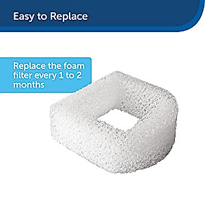 PetSafe Drinkwell Replacement Foam Filters Compatible with PetSafe Ceramic and Stainless Steel Pet Fountains, for Water Dispensers, 2 Count Pack - PAC00-13711, white