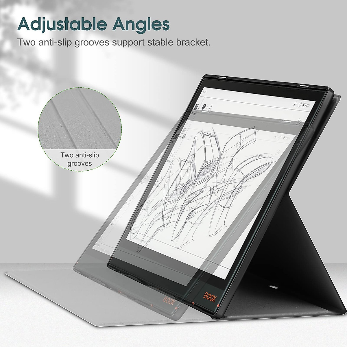 Fintie Slim Case Compatible with BOOX Note Air 2 (2021) & BOOX Note Air 2 Plus (2022) Tablet 10.3 inch - 360 Degree Rotating Protective Stand Cover with Auto Sleep/Wake, Black