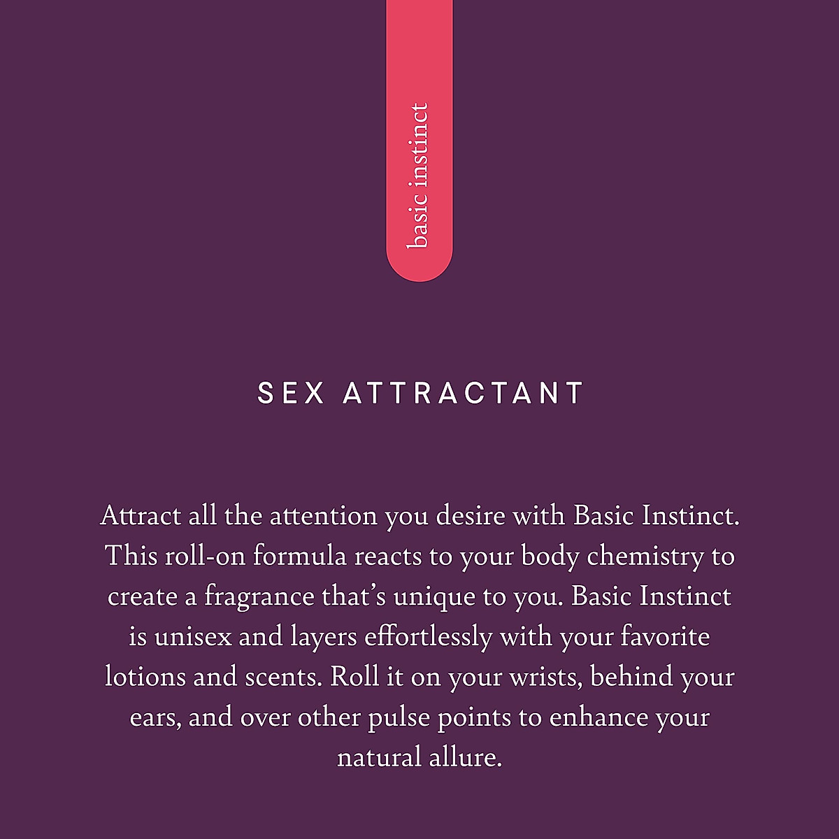 Pure Romance Basic Instinct Pheromone Perfume for Women – Enhanced Long Lasting Roll-On Oil – Attract Men – Travel-Ready, 35 Fl Oz