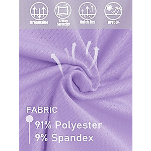 MAGCOMSEN Sun Hoodie Women UPF 50+ Long Sleeve UV Shirts Quick Drying Rash Guard Hiking Light Purple M