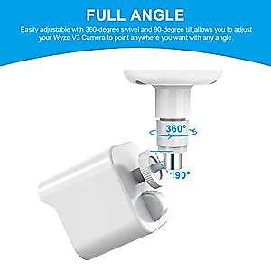 MROUNT Wyze Cam V3 Wall Mount, Weatherproof Protective Housing with 360 Degree Adjustable Mount Bracket Outdoor and Indoor, Security Camera System Accessories (WHITE-3Pack)