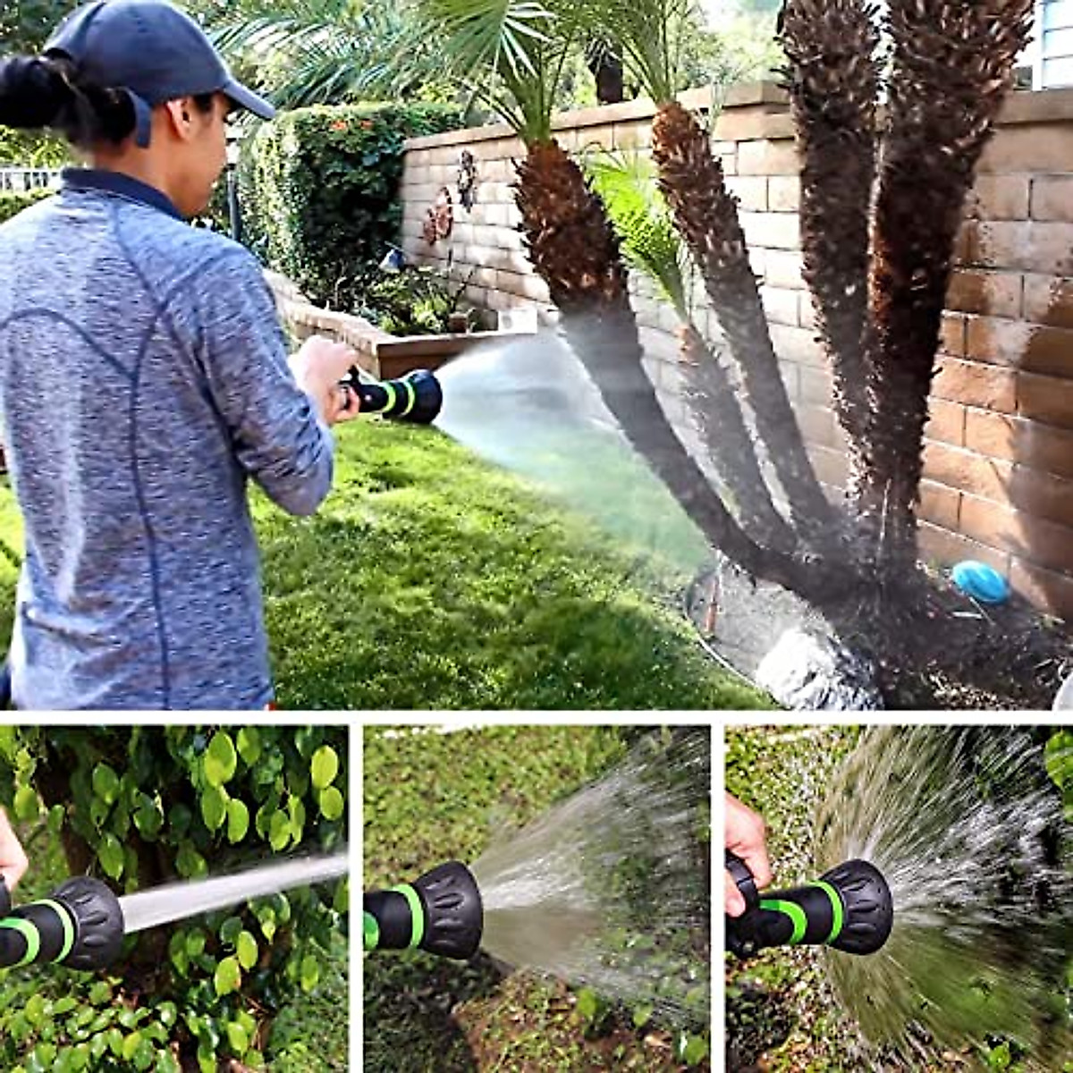GREEN MOUNT GSFNG98 Garden Hose Nozzle, Fireman's Hose Heavy Duty Nozzle, Premium Constructed Sprayer with Ergonomic Handle for Arthritis