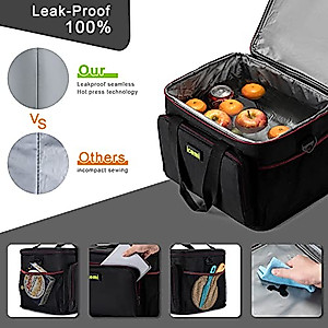 iceMi Large Insulated Lunch Bag, Black, Unisex, 17L