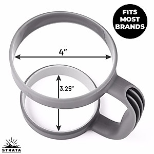 STRATA CUPS 30 oz Tumbler Handle - Available For 30 oz YETI Tumbler, OZARK TRAIL Tumbler, Rambler Tumbler- BPA free (Gray)