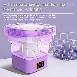 9L Large Capacity Small Portable Washing Machine, Mini Washer and Dryer Combo Deep Cleaning for Underwear, Baby Clothes, or Small Items Folding Washing Machine for Apartment Dorm RV and Travel