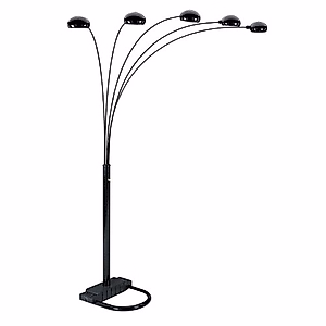 ORE International 6962BK 5 Arm Arch Floor Lamp, Black