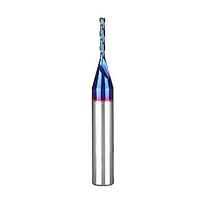 Spiral CNC Router Bits with Down Cut 1/16 inch Cutting, 1/4 inch Shank CNC Bits Solid Carbide End Mill for Wood Cut, 3D Carving Size : 1/16" X 1/2" X 1/4" X 2" HZD116 (Downcut)