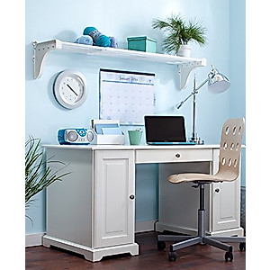 EZ Shelf DIY Expandable Shelf ONLY (No Hanging Rod) - 42.5” - 75” -White-Mounts to Backwall(Floating) with 2 End Brackets-Easy to Install-Strong- Closet Wire Shelving Alternative-(EZS-SW72-1-2)
