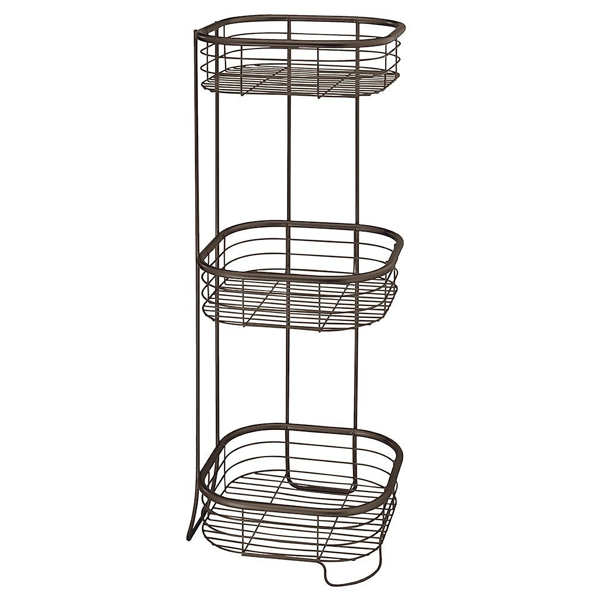 iDesign Forma Metal Wire Corner Standing Shower Caddy, 9.5" x 9.5" x 26.25", Bronze & Kyoto Bar Soap Holder for Bathroom Shower, Vanities, Kitchen Sink - Bronze