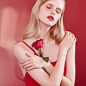 FANCIME Infinity Heart Necklace 925 Sterling Silver Cubic Zirconia CZ Simulated Diamond Infinity Love Pendant Necklaces Fine Jewelry Anniversary Birthday Gifts for Women Mom Her