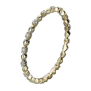 4K Gold Plated Wedding Band for Women Thin Stacking Ring Zirconia Engagement Ring Mid Rings (Gold, 10)