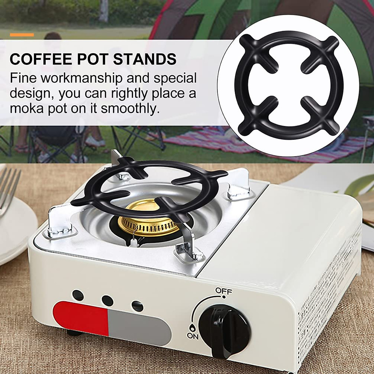 Kichvoe 6.2Inch Cast Iron Wok Support Ring 2Pcs Universal Non Slip Wok Rack Gas Ring Reducer Coffee Pot Holder Stove Trivet Electric Stove Burners - Please Tear Off The Protective Film