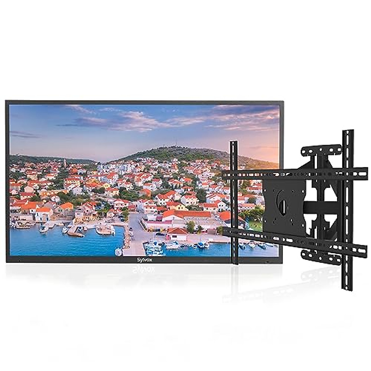 SYLVOX Outdoor TV with Wall Mount, 55 inch Waterproof 4K Smart TV, Outdoor Television Support Bluetooth WiFi for Full Sunshine Areas 2000nits (Pool Series)