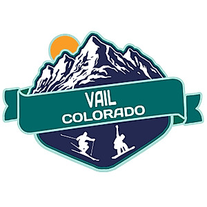 Vail Colorado Ski Adventures Souvenir 4 Inch Vinyl Decal Sticker Mountain Design