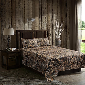 VISI-ONE Realtree Max-5 Camouflage Bed Sheets - 4 Piece Camo Bedding King - Premium Polycotton Hunting Sheet Set - Machine Washable Outdoor Bedding Set (King Size)
