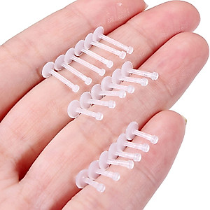 Cisyozi 16g Clear Earring for Sport Nose Stud Ring Work surgery Plastic Lip Labret Monroe Medusa Ring Acrylic Silicone flexible Flat Back Cartilage Helix Tragus Earring Stud Piercing Retainer Jewelry