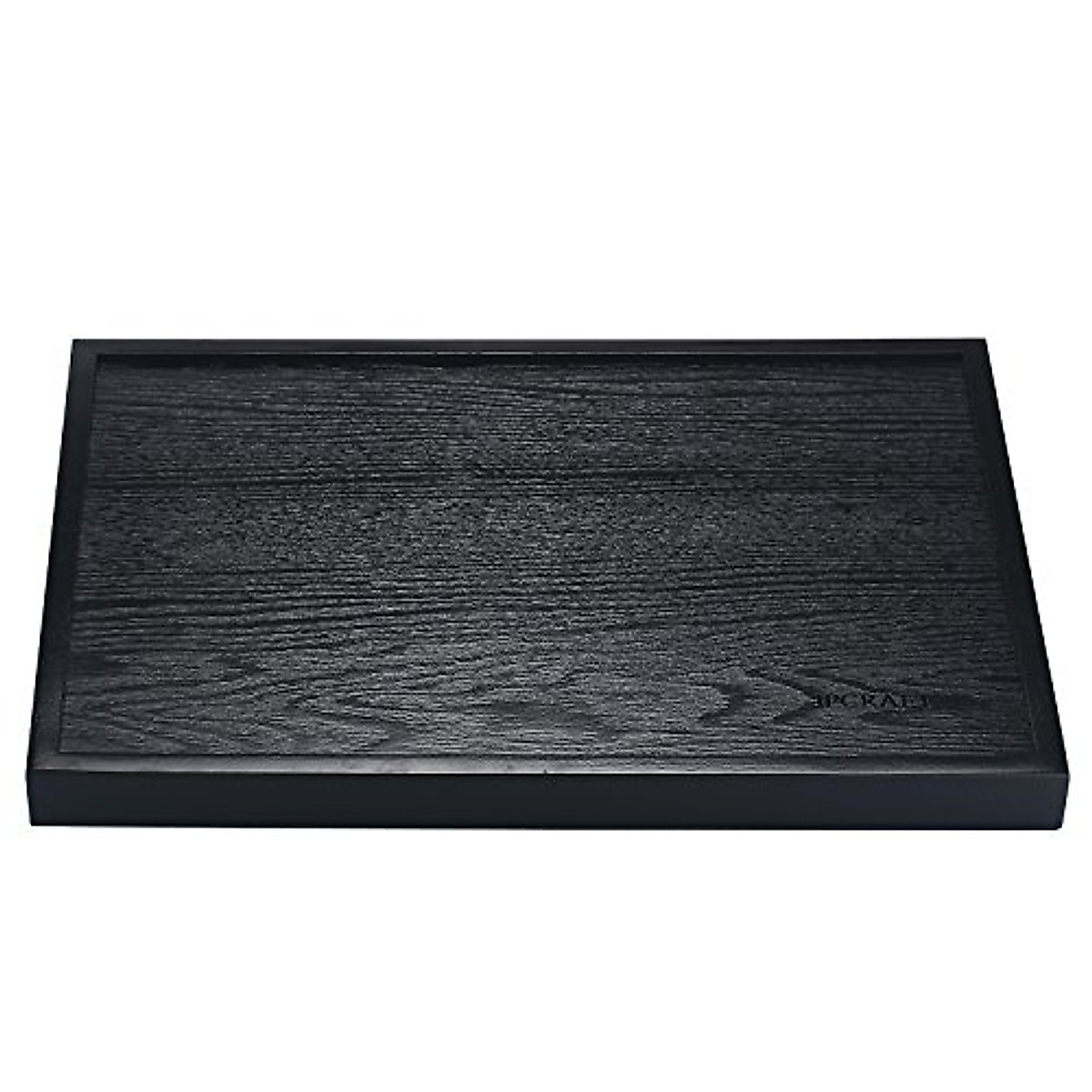 JPCRAFT Rectangle Wooden Serving Tray Breakfast Tray with Handles, Black, 15.75 by 11-Inch