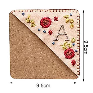 AZURAOKEY Cute Flower Letter Embroidery Bookmarks, Felt Triangle Bookmark, Hand Felt Page Number Decorative Book Label Letter Bookmarks for Reading Lovers Meaningful Gift